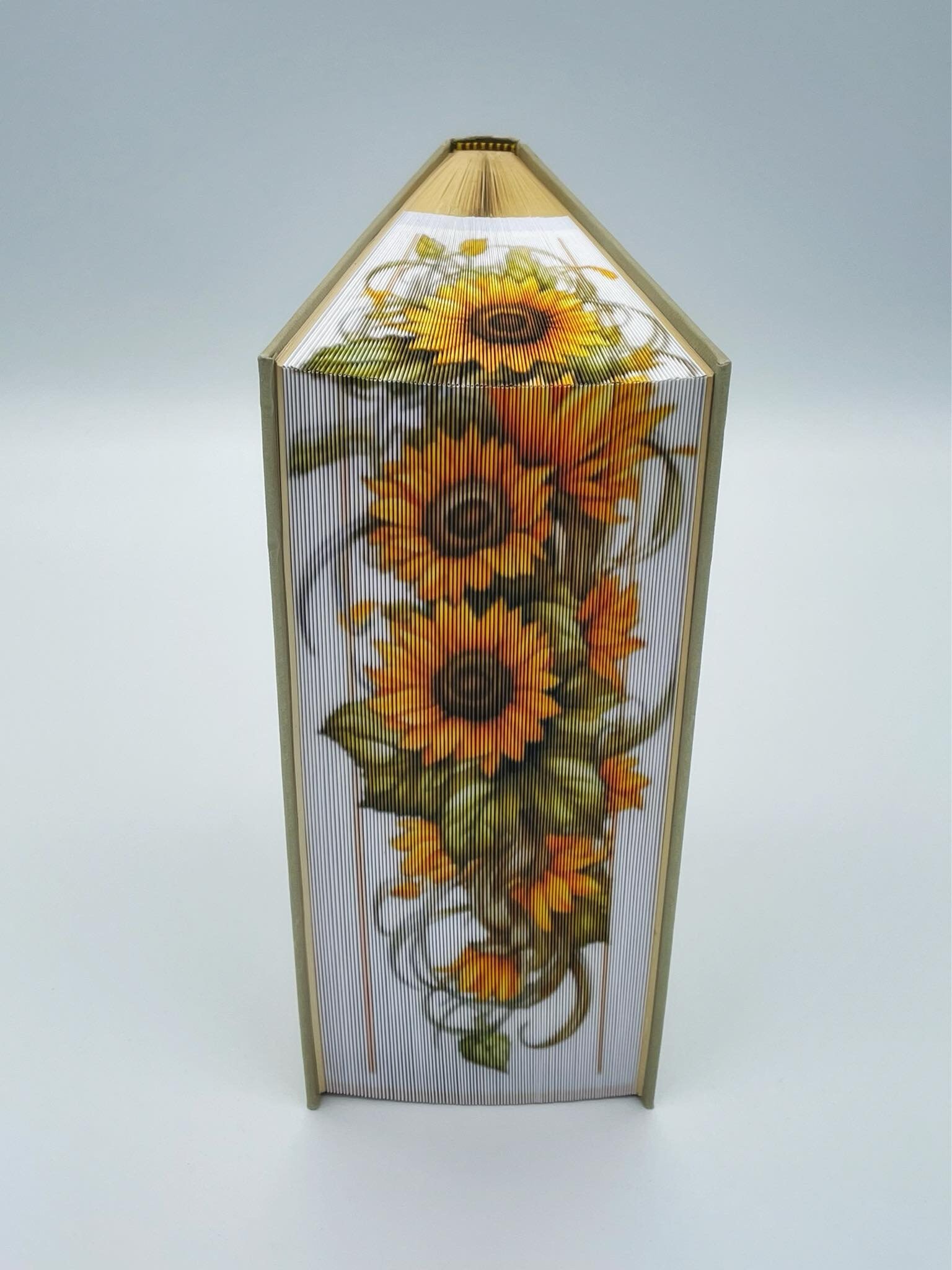 1 Sunflowers With Flowers Split Photo Strip Pattern, Fore-edge Book Art ...