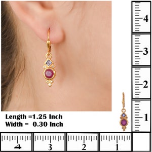 Diamond, Ruby & Iolite 14K Gold Vermeil Over Sterling Silver Earring - Etsy