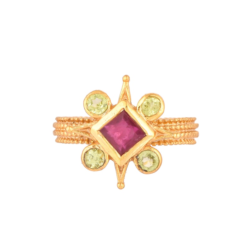 Ruby Peridot Ring - Etsy