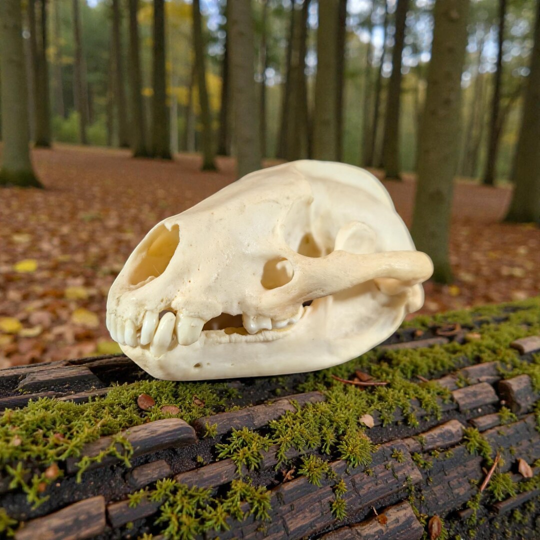 European Badger Skull -meles Meles- Taxidermy Bone Curiosity Cleaned ...