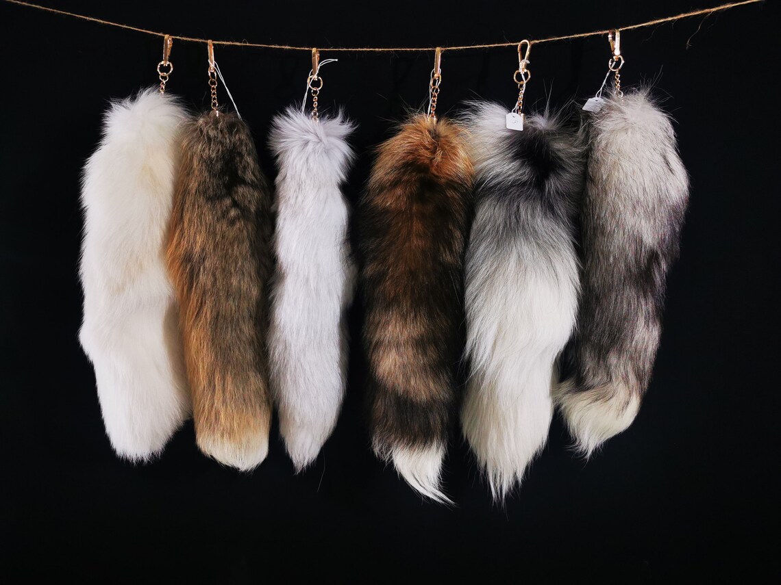 Beautiful Soft fox tail keychain in 6 different colors foxtail | Etsy