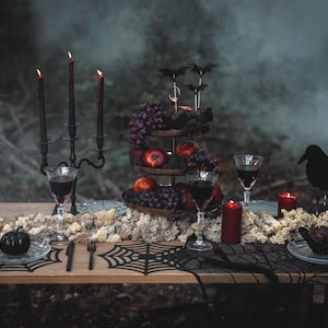 Bleeding Black Taper Candles (3-pack): Gothic Halloween Decor - Etsy