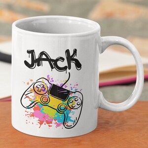 Personalised Gamer Mug, Gamer Mug and Coaster, Gaming Graffiti Mug ...