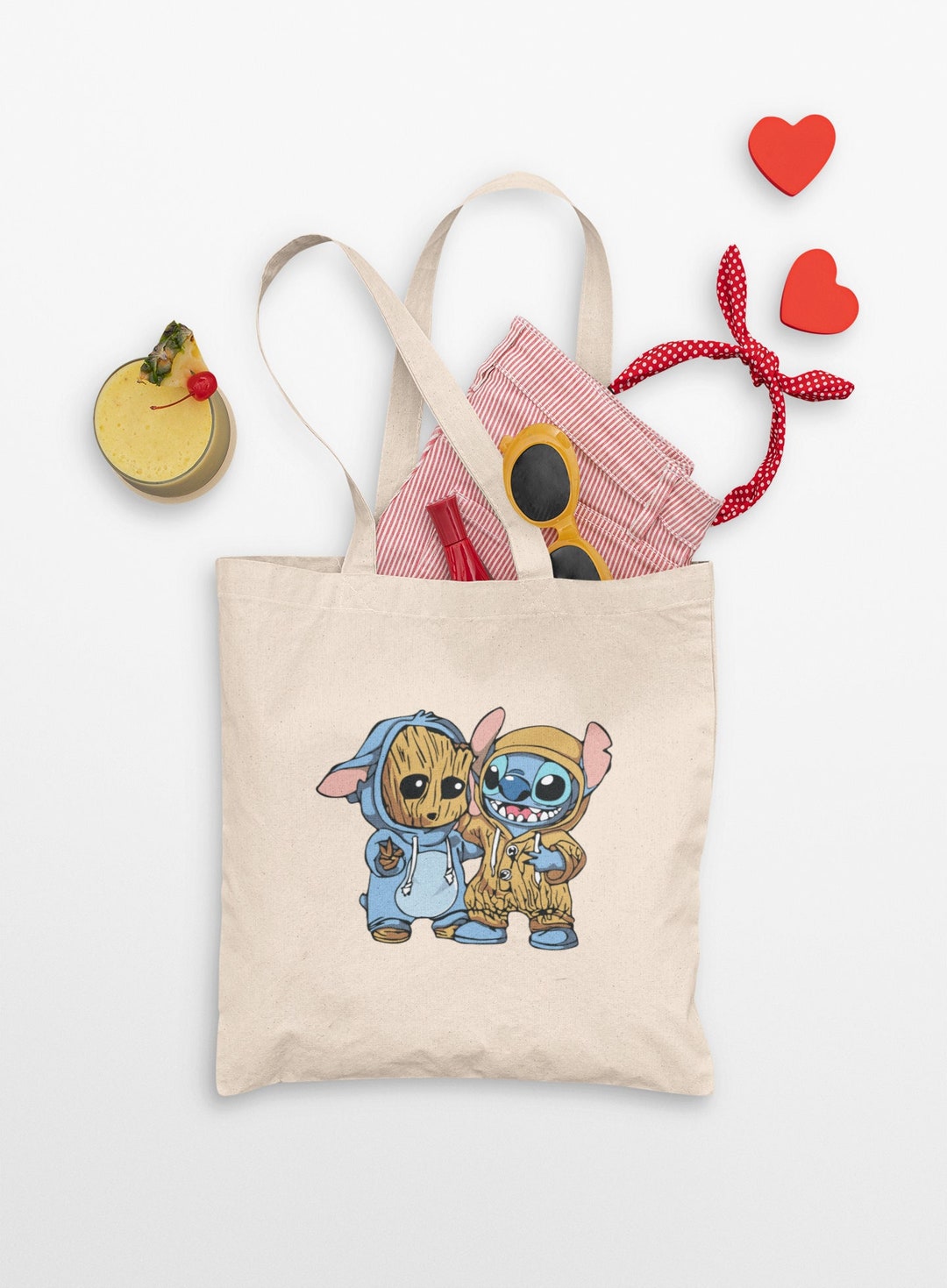 Guardians of the Galaxy Groot and Stitch Tote Bag / Shopping Bag Gift ...