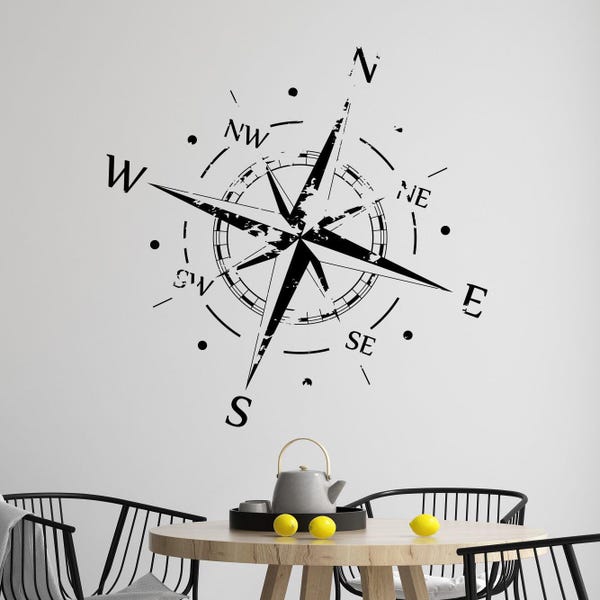 Compass Wall Decal - Etsy