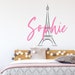 Paris Name Wall Decal Girl Personalized Girls Name Decal With Eiffel ...