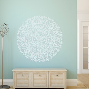 Half Mandala Wall Art Sticker, Mandala Wall Decal, Mandala Vinyl Decor ...