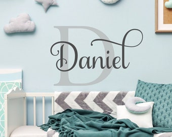 Boys Block Letter Name Monogram Nursery Room Vinyl Wall Decal - Etsy