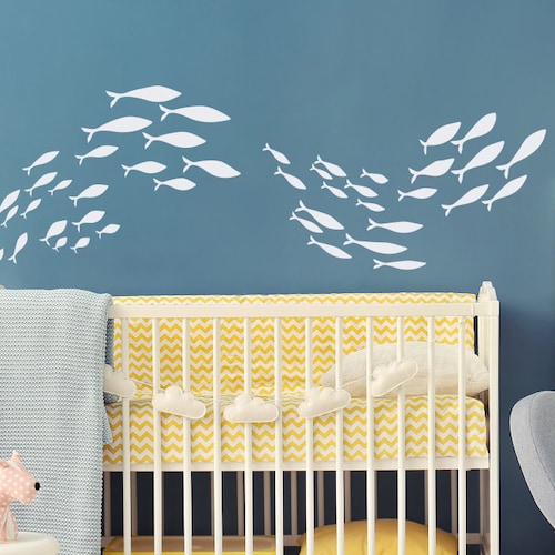 Fish Wall Decals School of Fish Decals Under the Sea Wall - Etsy