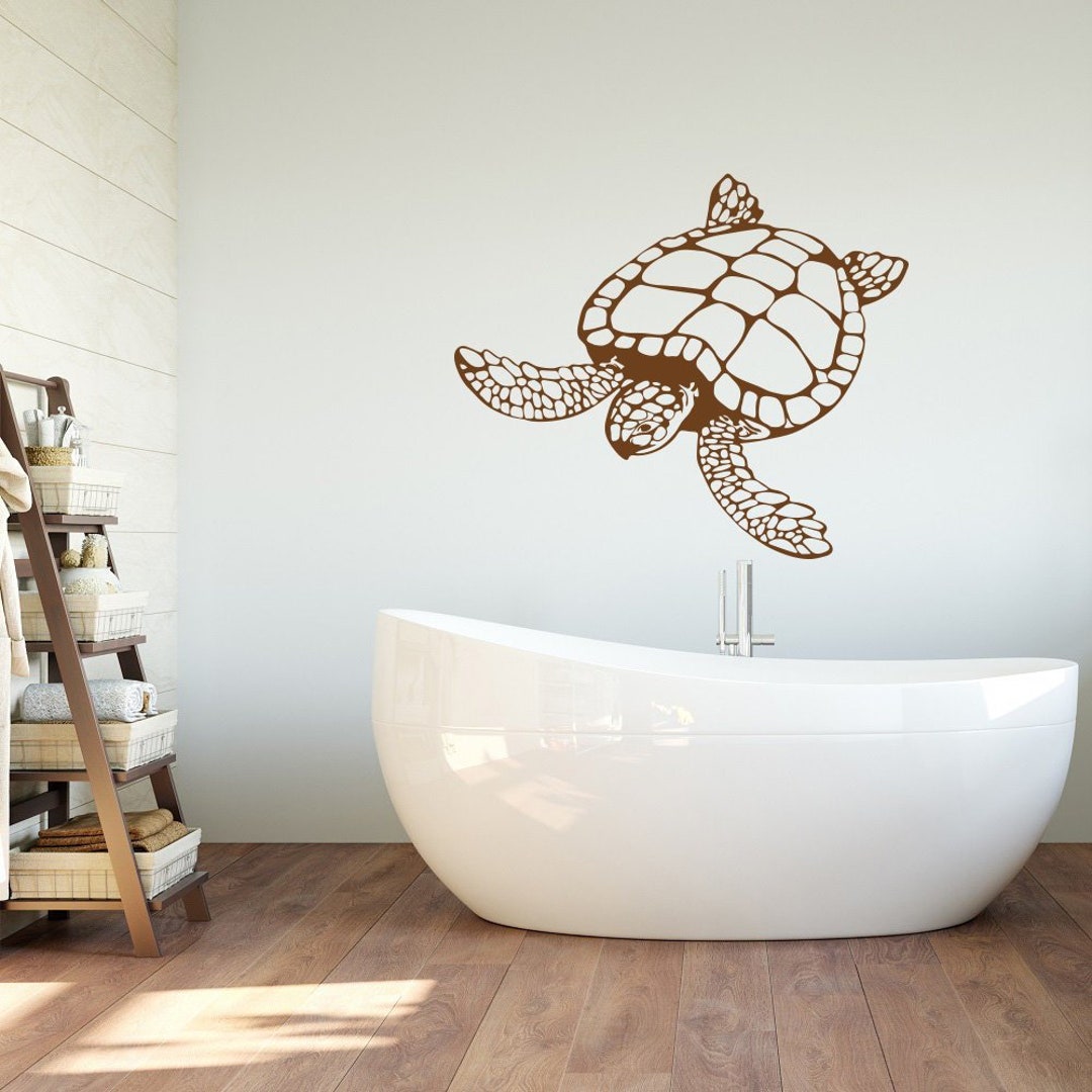 Turtle Wall Decal Sea Animals Decor Turtle Vinyl Wall - Etsy