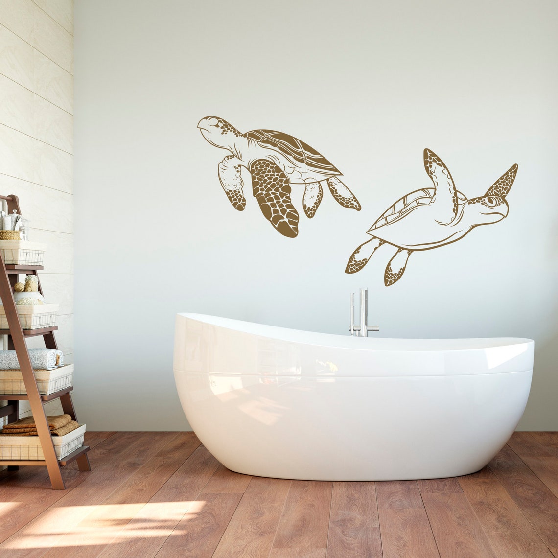 Sea Turtle Wall Decal Set of 2 Turtles Wall Sticker Under - Etsy