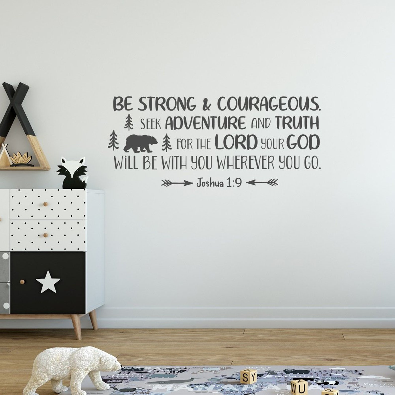 Joshua 1 9 Be Strong And Courageous Wall Decals Explorer Etsy