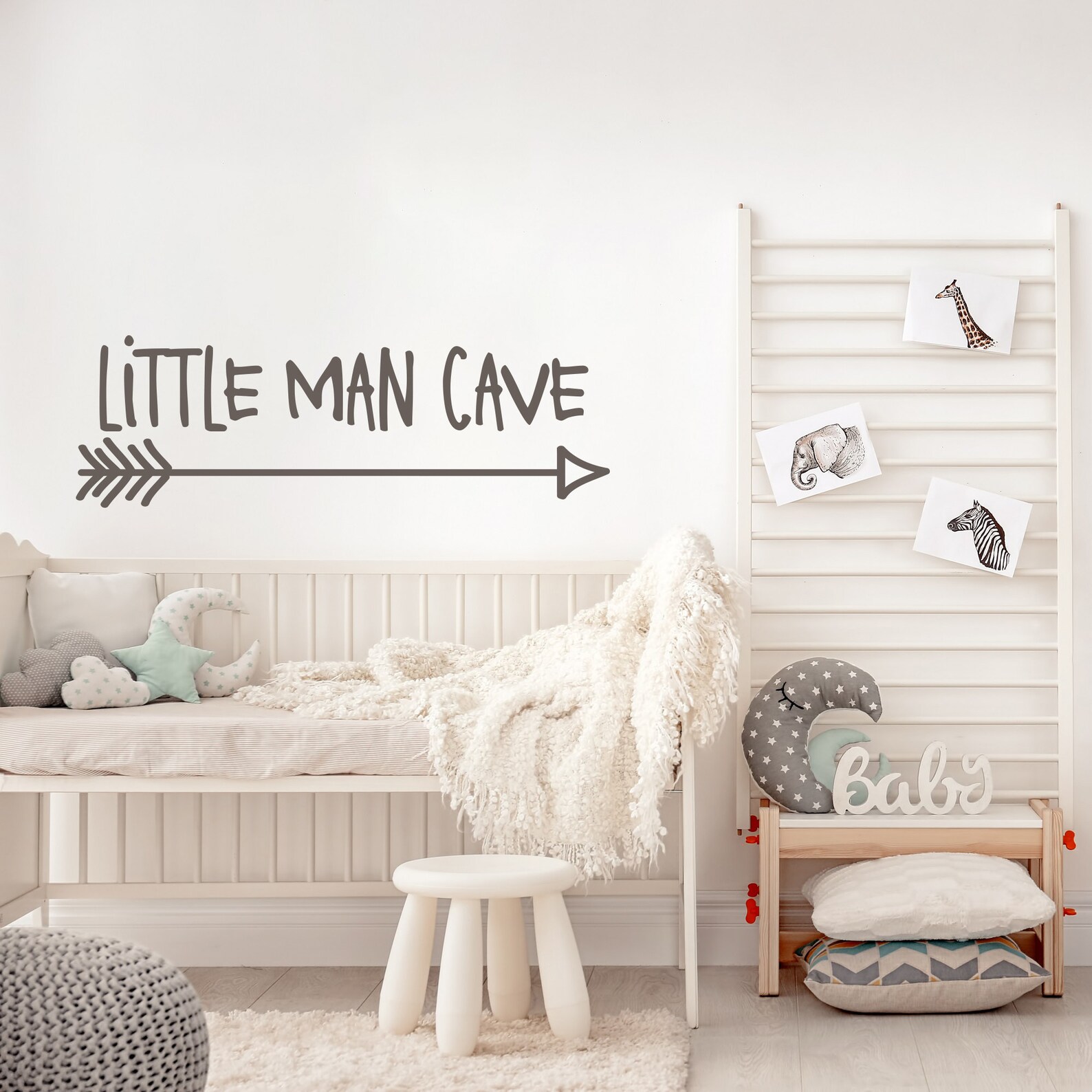 Little Man Cave Nursery Decal Lil Man Cave With Arrow Wall - Etsy