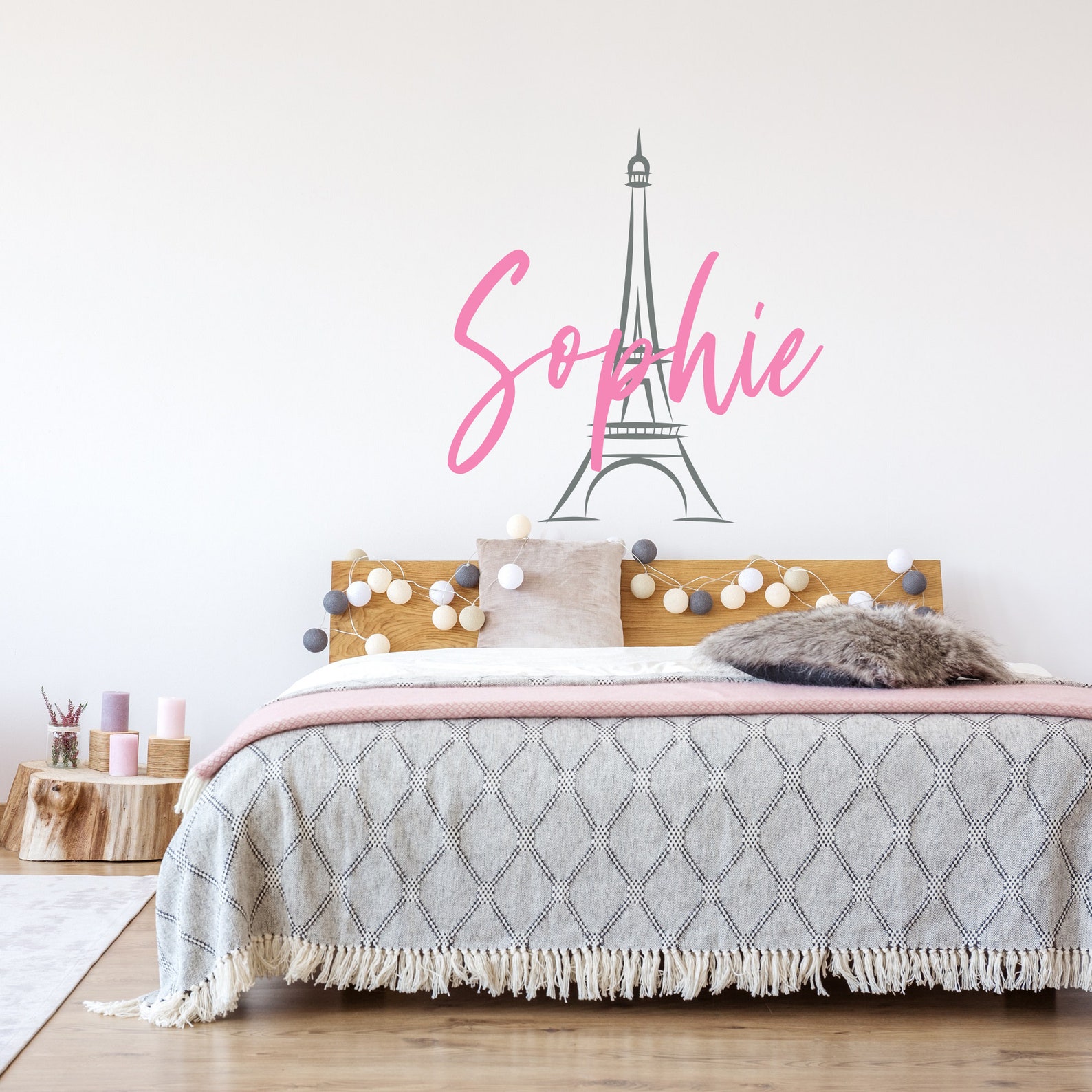 Paris Name Wall Decal Girl Personalized Girls Name Decal - Etsy