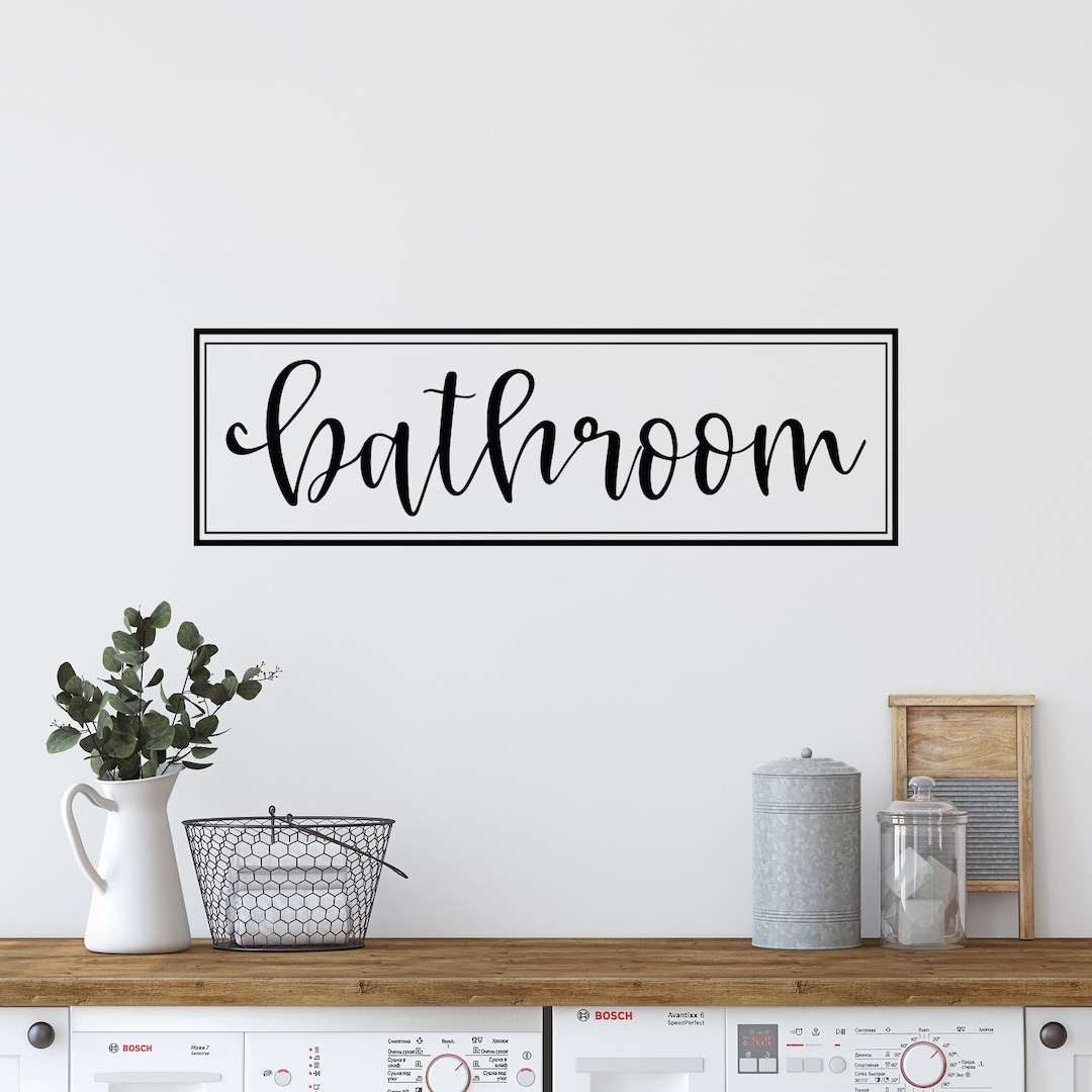 Bathroom Wall Decal, Bathroom Door Decal, Bathroom Door Sign, Bathroom ...