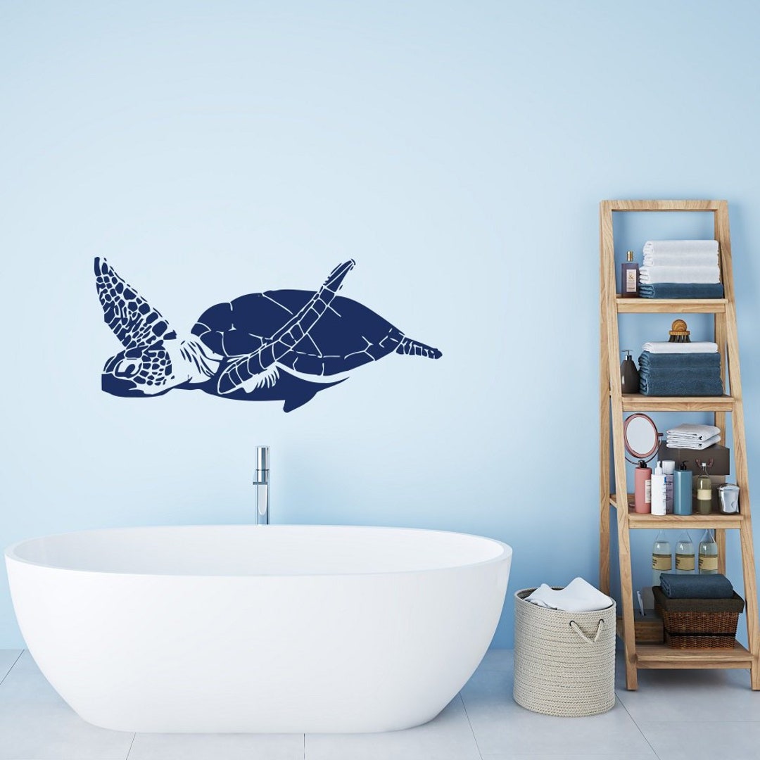 Sea Turtle Vinyl Wall Art Decal Sea Animal Wall Decal - Etsy