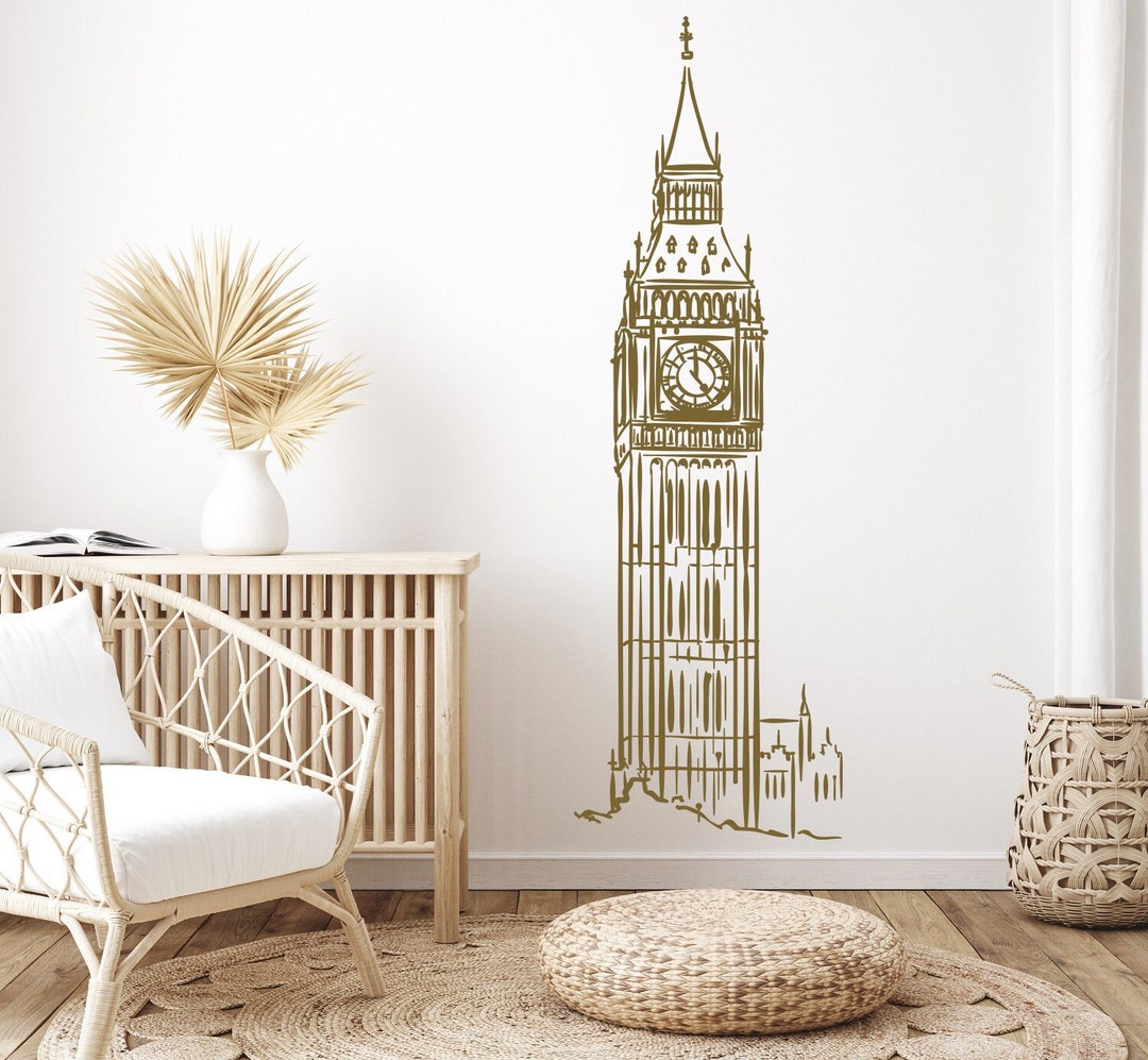 BIG BEN Removable Vinyl Wall Decal Sticker, London Wall Art, Hand ...