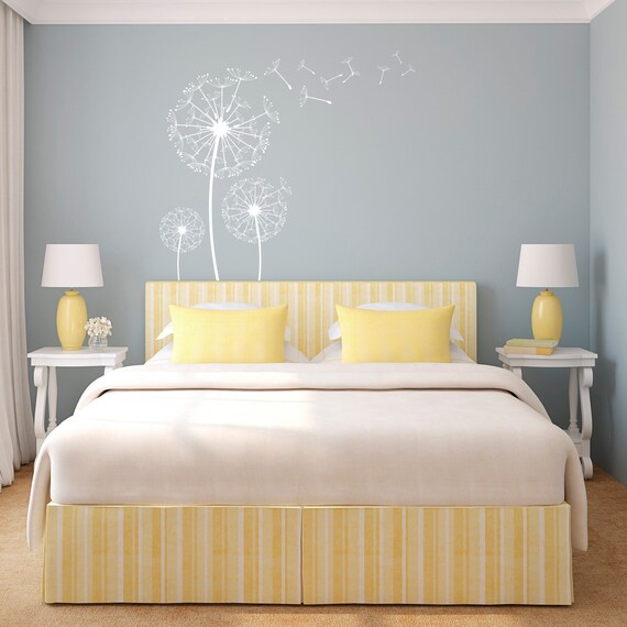 Dandelion Wall Art Decal Floral Wall Decals Botanical - Etsy