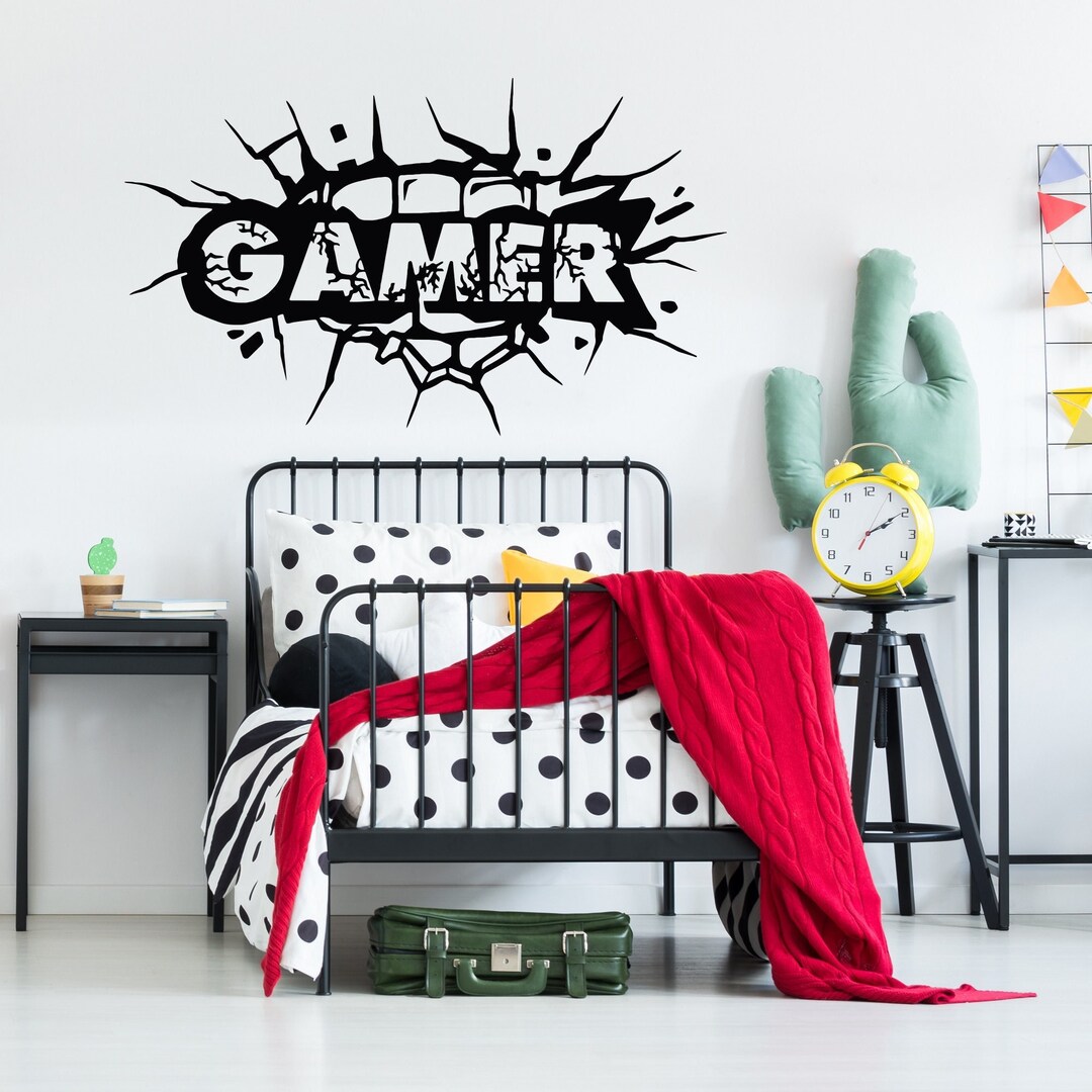 Gamer Wall Decal Sticker Gaming Room Decor Video Game Wall Etsy