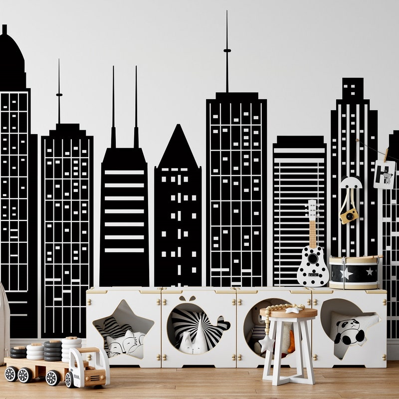 Cityscape Wall Decal - Etsy