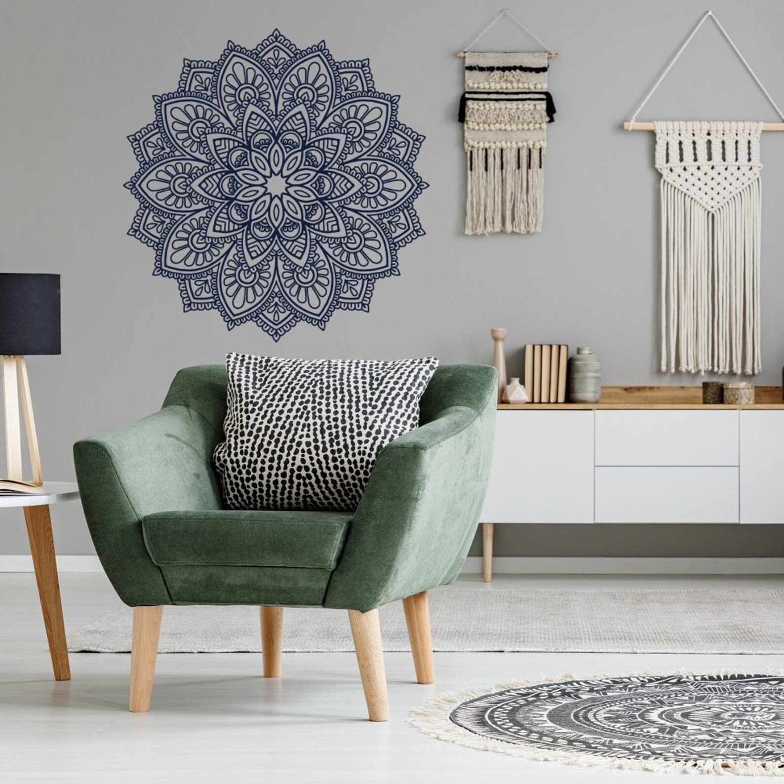 Unique Mandala Wall Decal Large Vinyl Wall Decal Mandala - Etsy