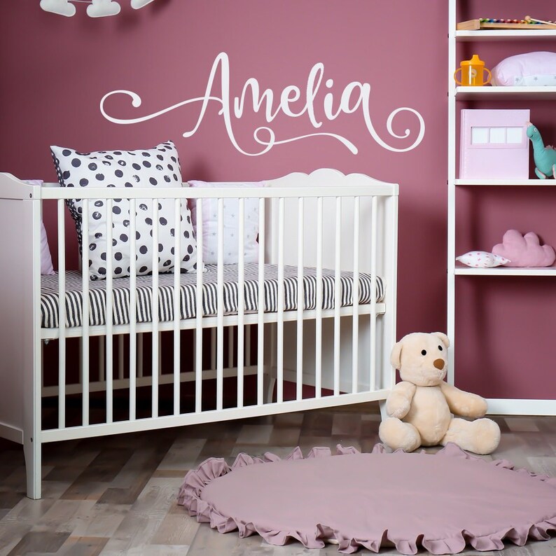 Girls Name Wall Decal Personalized Baby Gift Nursery Wall | Etsy