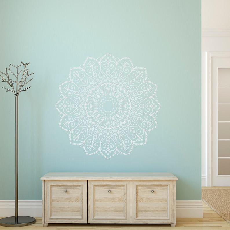 Mandala Wall Art Decal Mandala in Half Wall Sticker Mandala - Etsy