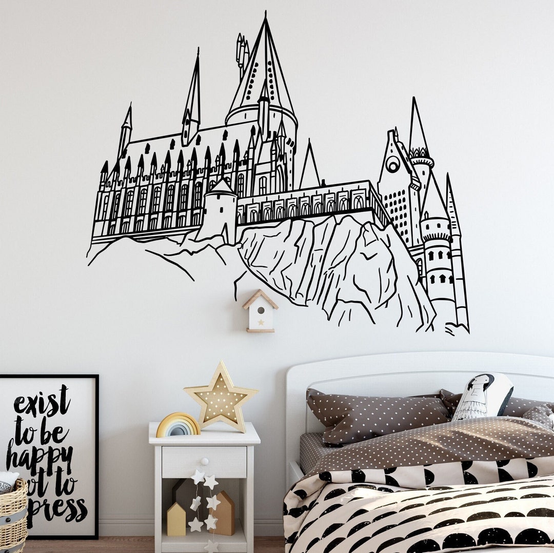 Magic Castle Wall Decal, Fantasy Castle Wall Sticker, Wizard Wall Decal ...