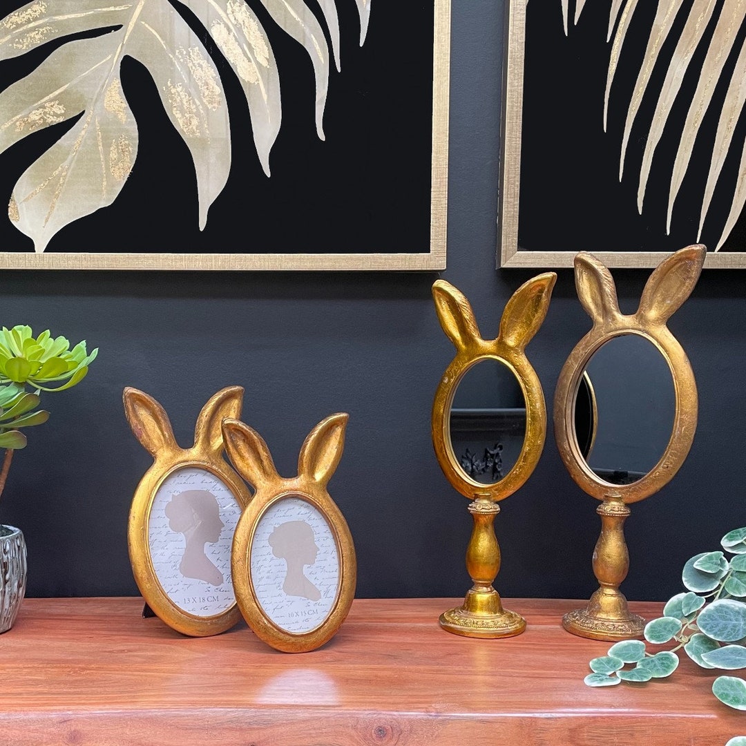 Gold Bunny Rabbit Ears Tabletop Mirrors & Photo Frames - Etsy