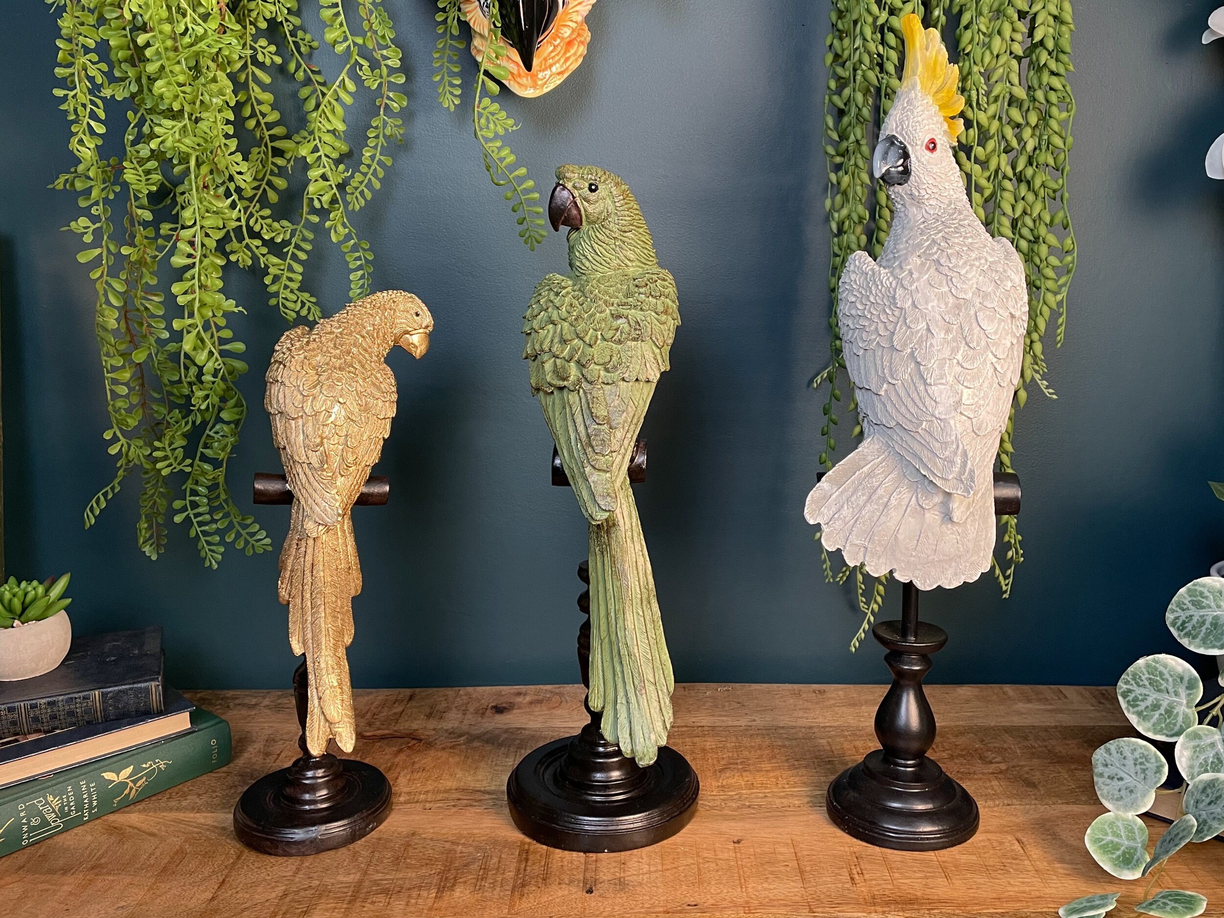 Perching Birds Statuettes Choose From a Tall White Cockatoo - Etsy UK