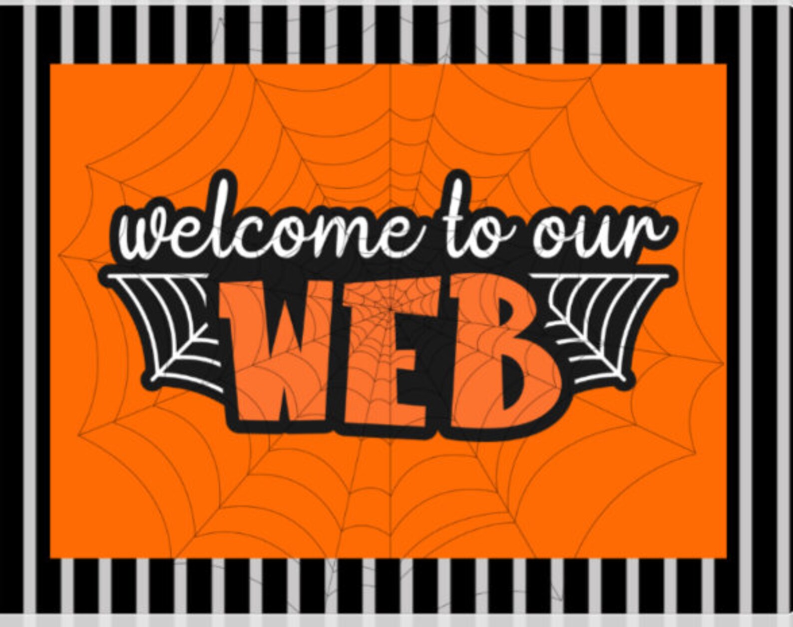 Halloween Wreath Sign Welcome to Our Web Spider Web Sign for - Etsy