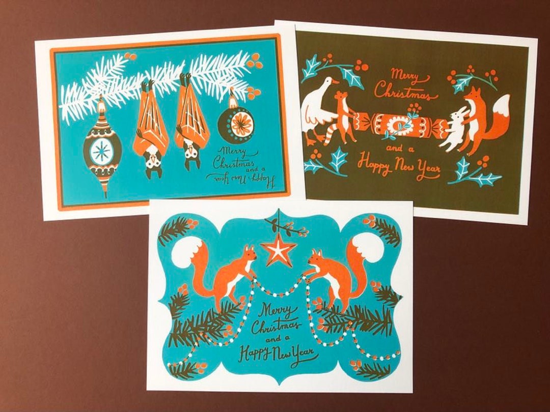 Set of 6 Christmas Cards 'forest Animals' by Talitha Dijkhuizen - Etsy