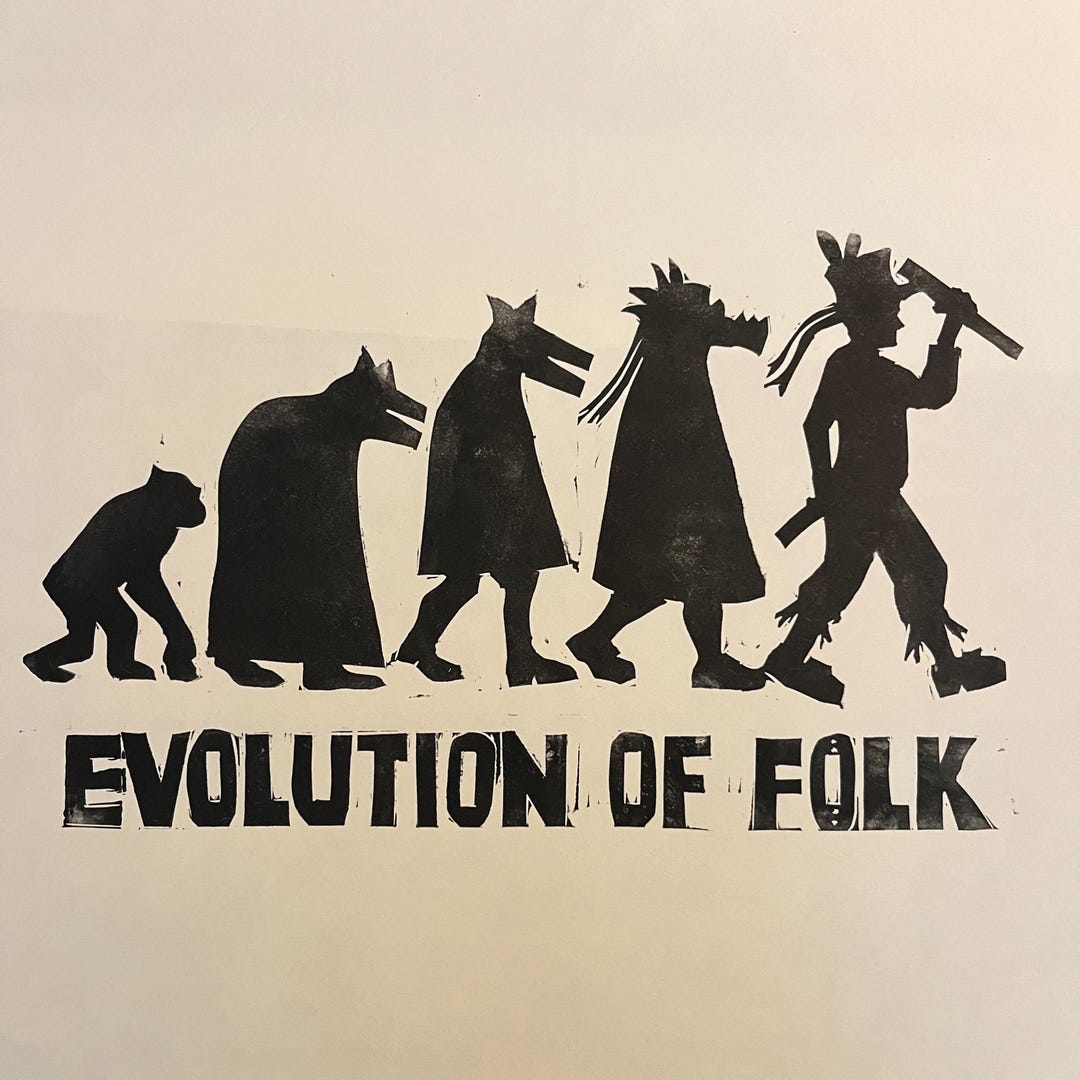 Evolution of Folk Linocut Dedicated to Folk Music Love, Morris Dancers ...