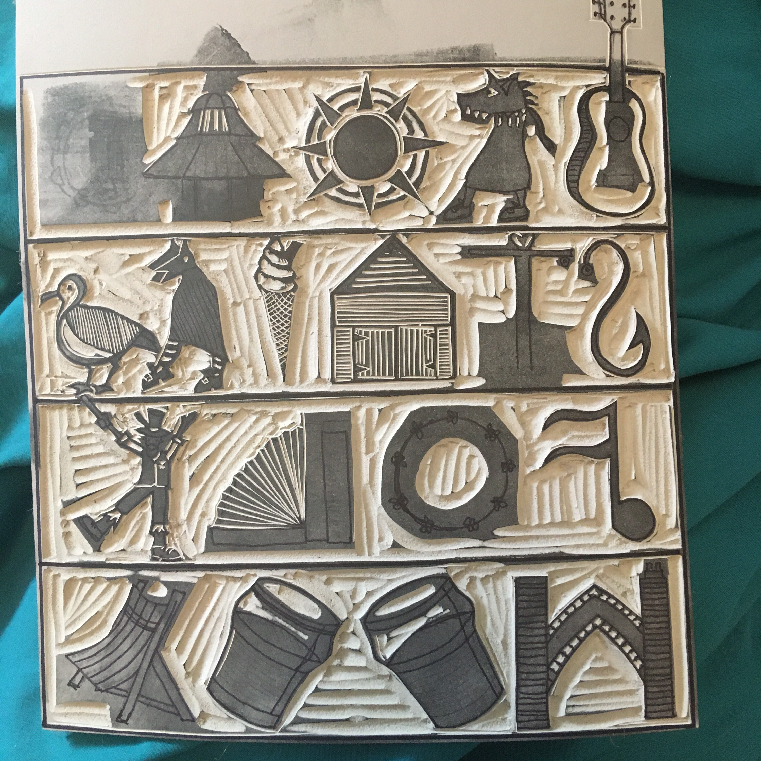 Broadstairs Folk Week Linocut. Hand Printed Onto A3 Paper. - Etsy UK