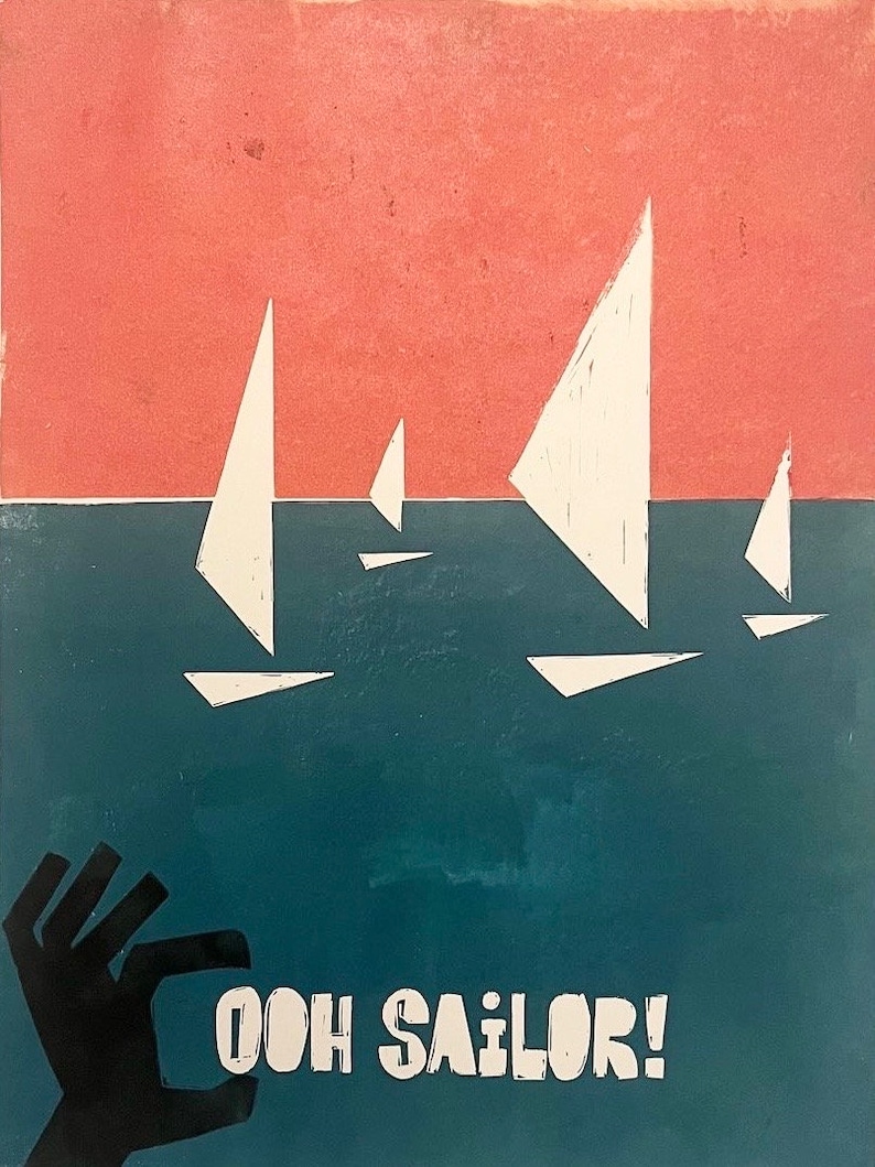 Ooh Sailor Mid Century Book Cover Herne Bay 1950s Poster Saul Bass ...