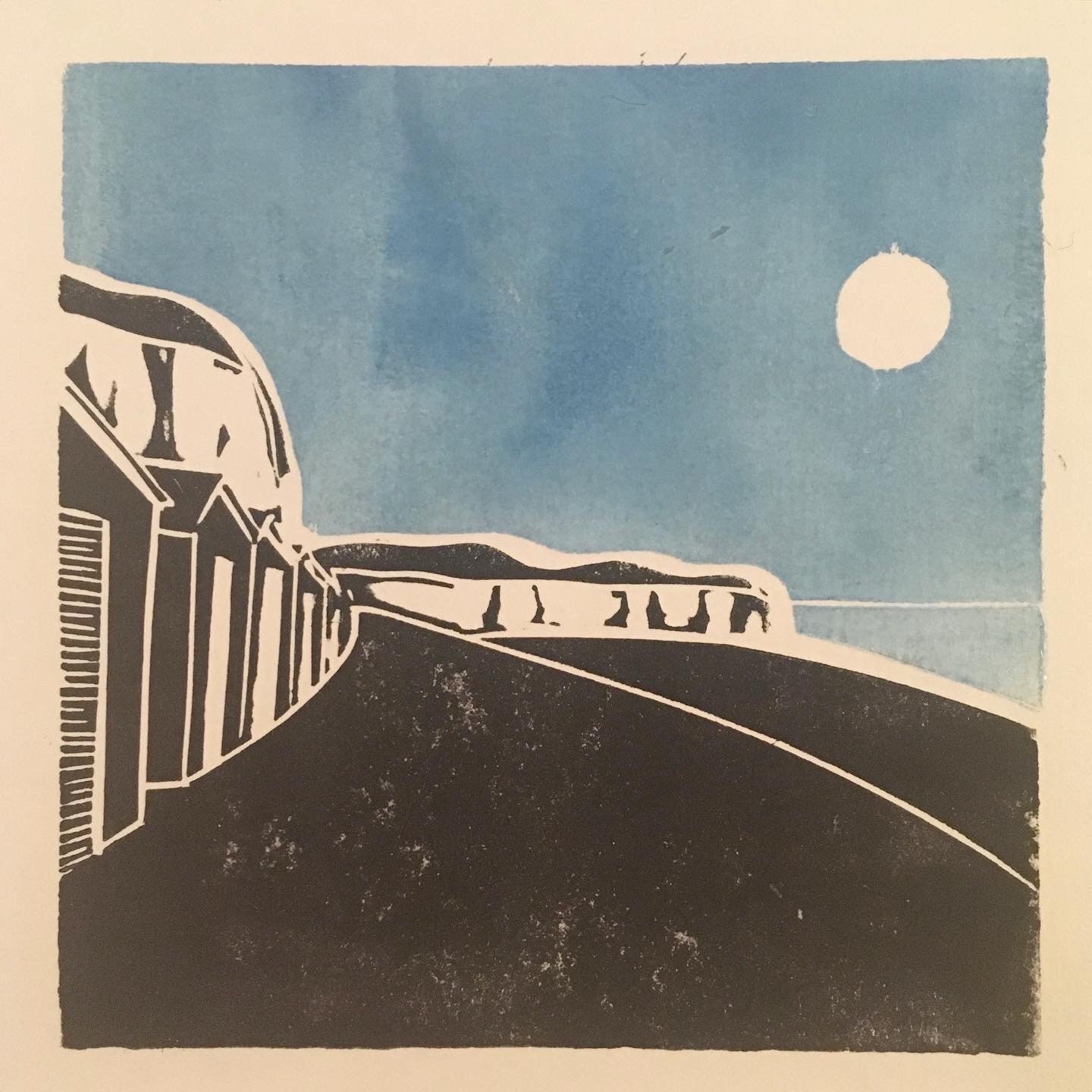 Stone Bay Beach Hand Printed Linocut . Broadstairs. Kent. - Etsy UK