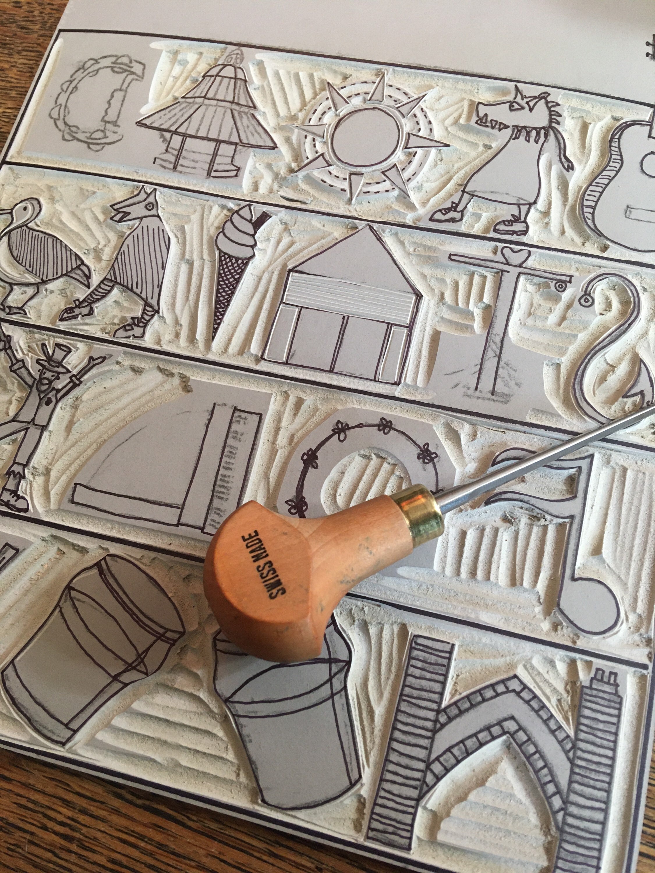 Broadstairs Folk Week Linocut. Hand Printed Onto A3 Paper. Cath Deeson ...