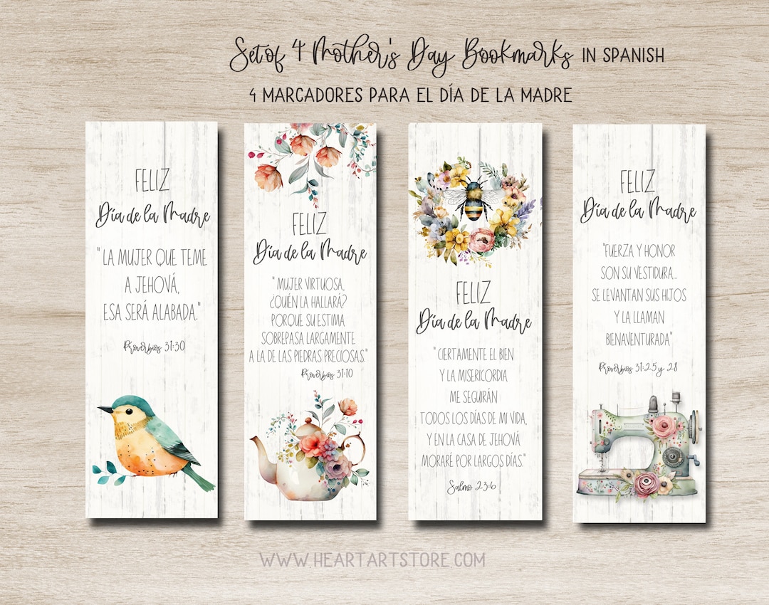 Marcadores Día De La Madre -bookmarks With Bible Verses- Mother's Day ...