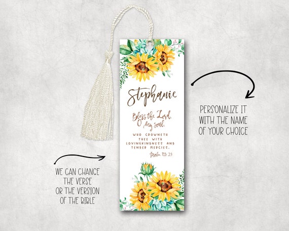 Personalized Bookmarks With Bible Verse Watercolor - Etsy