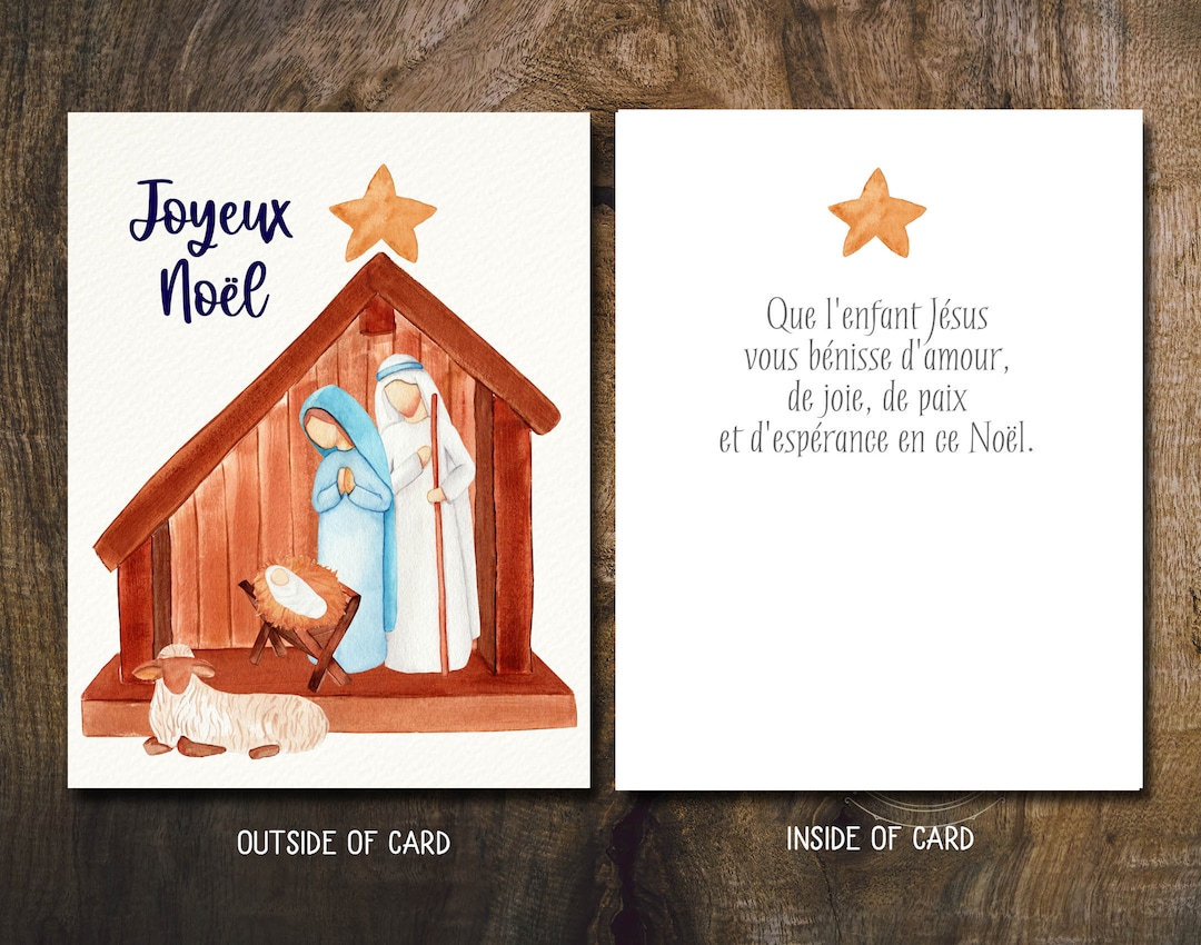 French Cards and Envelopes With Joyeux Noel and Christmas Message on ...