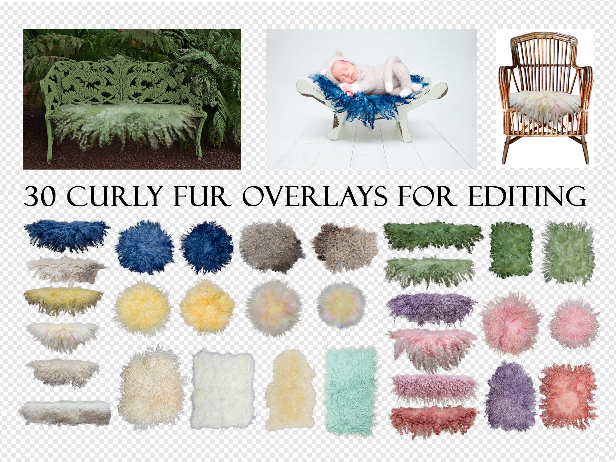 30 Curly Fur Overlays, Ideal for Photo Editing / Compositing for Baby ...
