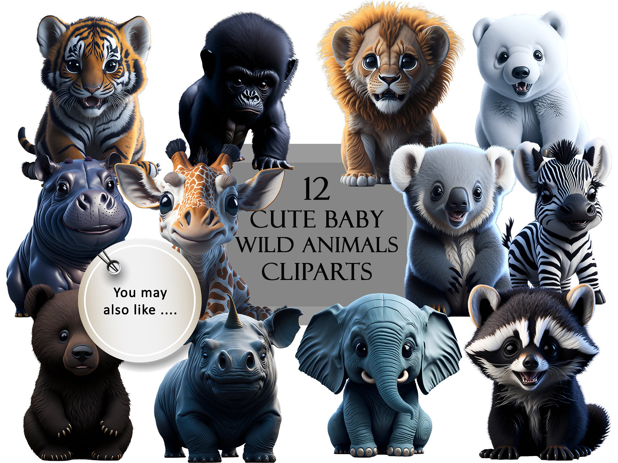 10 Mascots Animals Cliparts / Overlays, Animals in Uniform, Sport, Fire ...