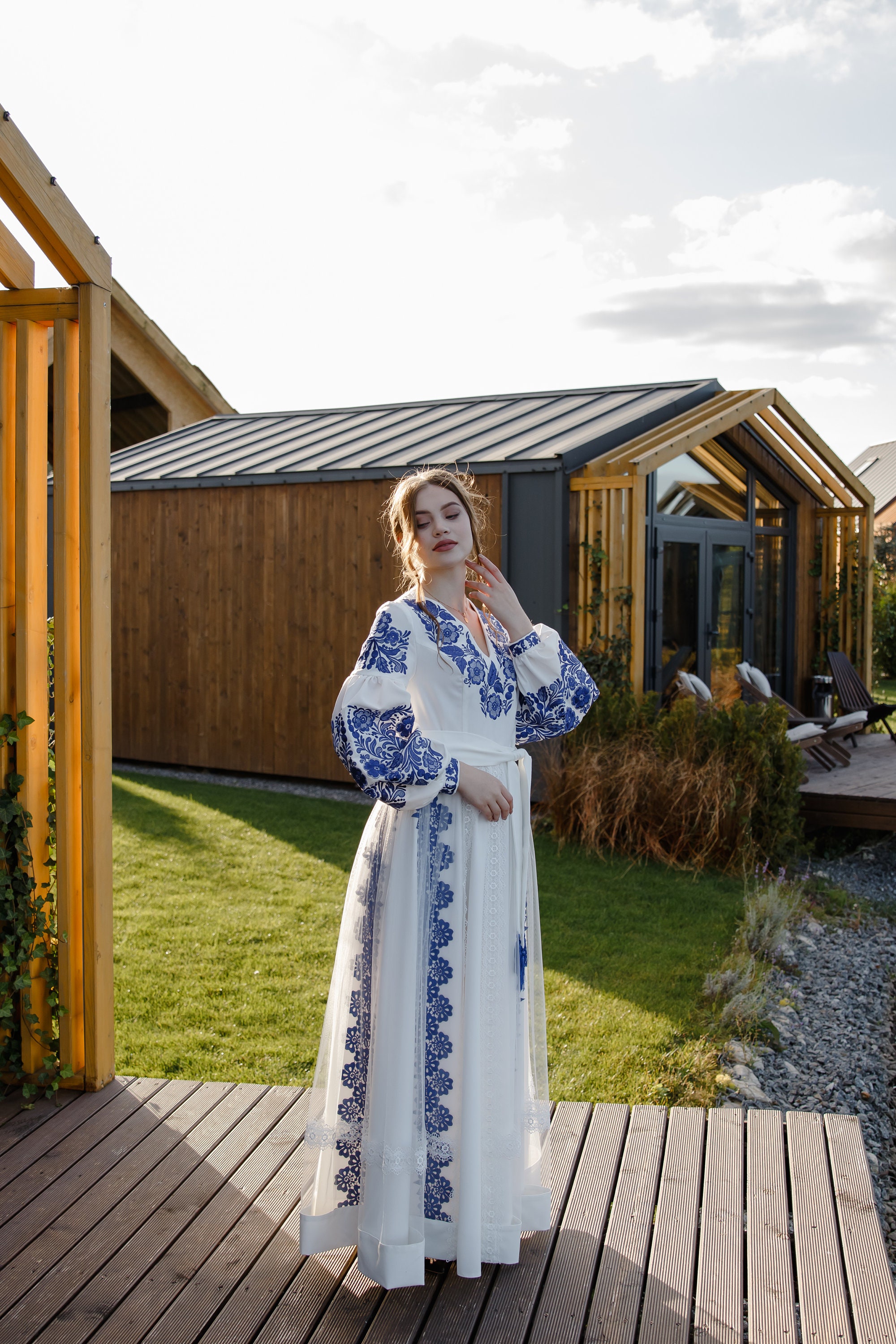 Ukraine Vyshyvanka Wedding Dress "firebloss" With Upper Embroidered ...