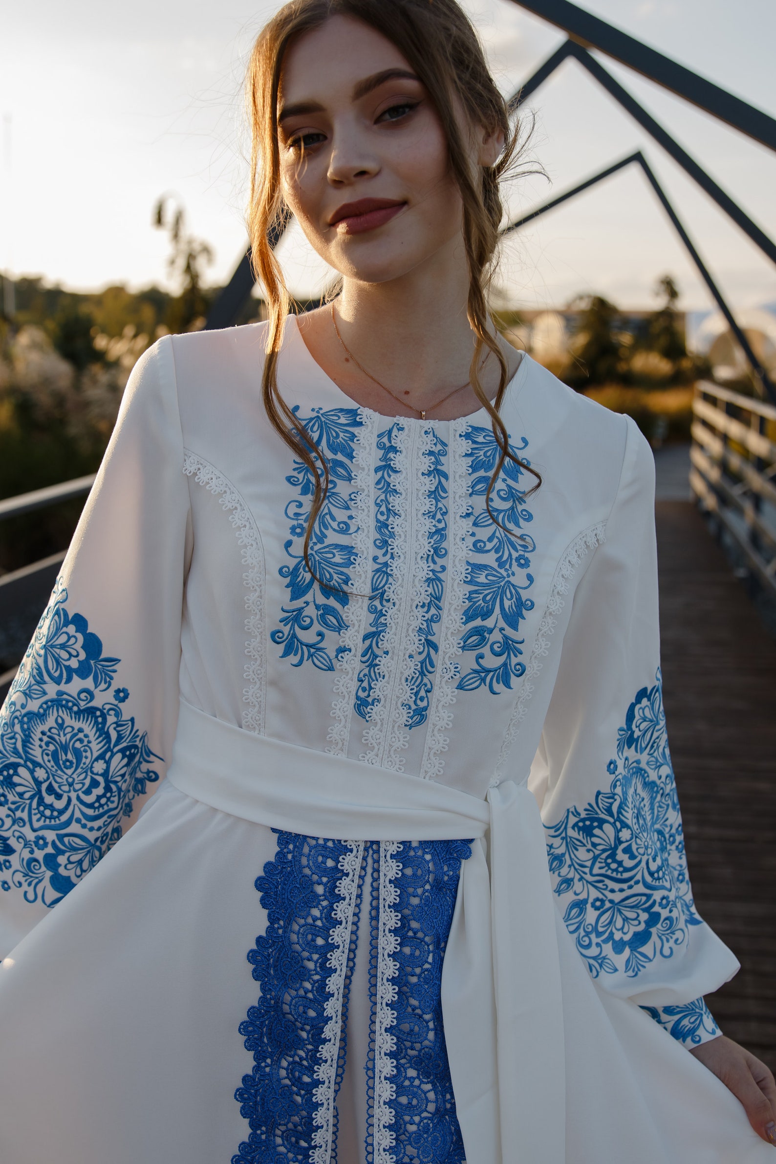 Ukraine Vyshyvanka Wedding Dress "firebloss" With Upper Embroidered ...