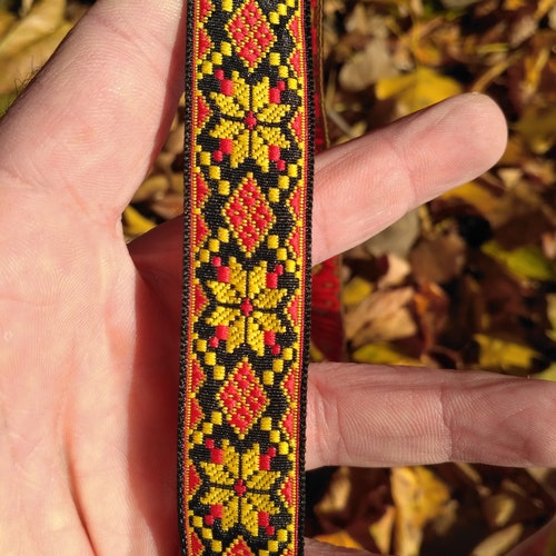 Jacquard Ribbon Trim Yellow Rose Embroidery Trim Ukrainian - Etsy