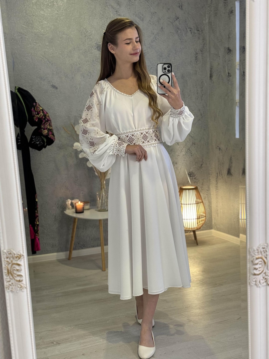 Ukraine Vyshyvanka Wedding Dress With Embroidered Belt, Ukrainian ...