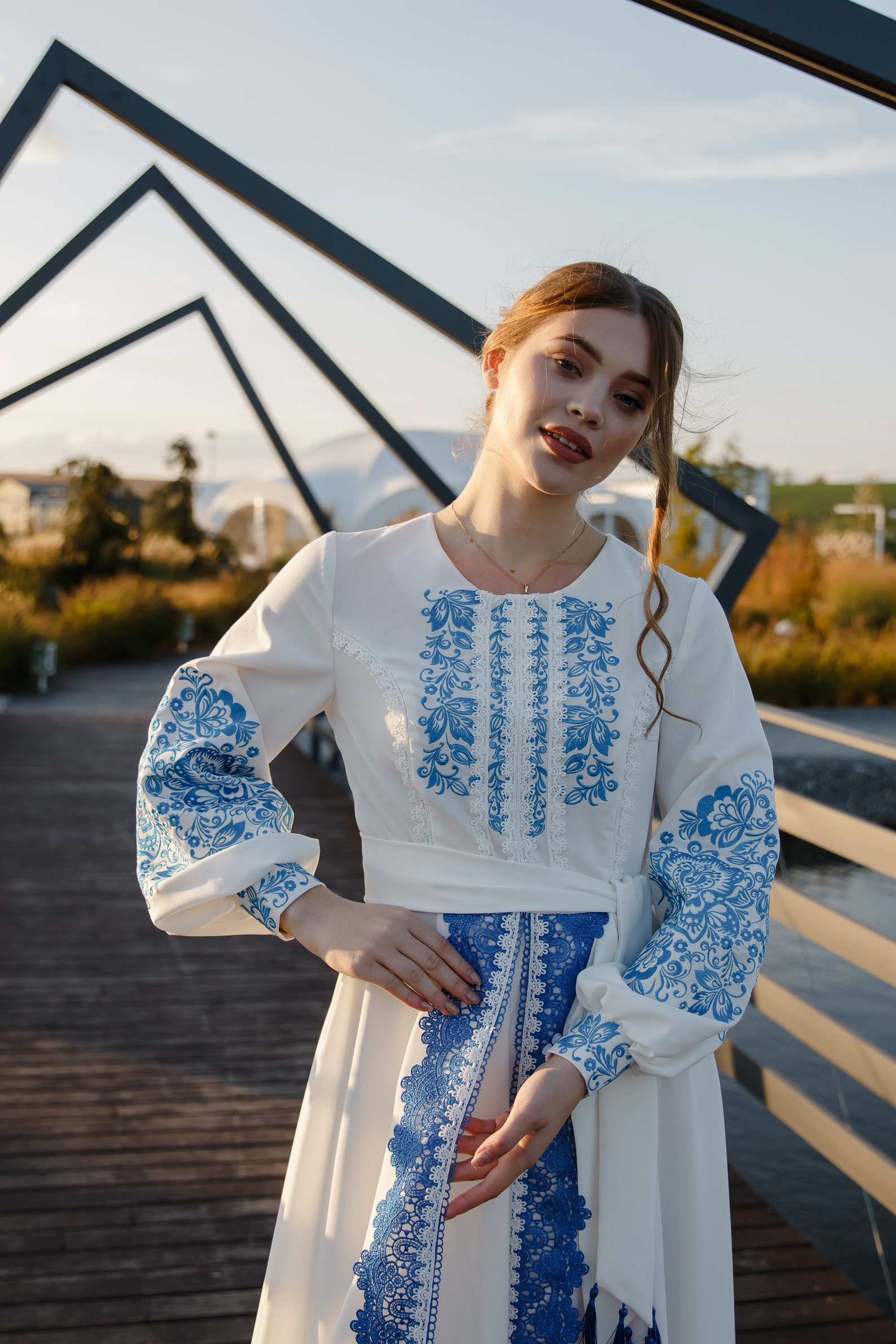 Ukraine Vyshyvanka Wedding Dress "firebloss" With Upper Embroidered ...