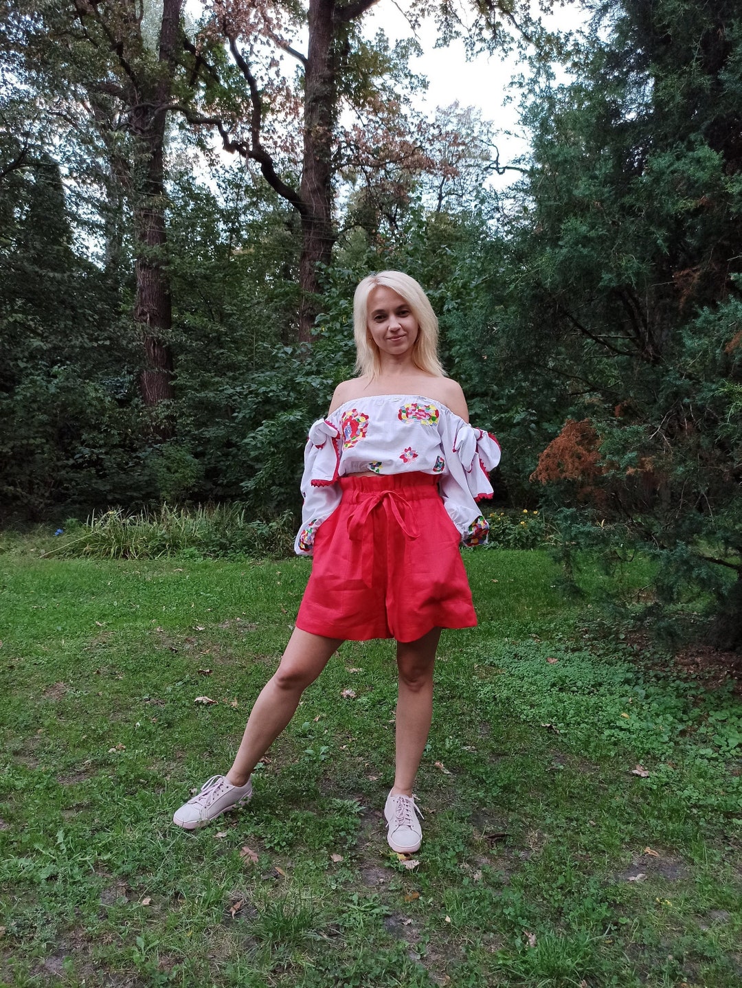 Highwaisted Linen Pants Short Women, Washed Linen Pants, Pants With ...