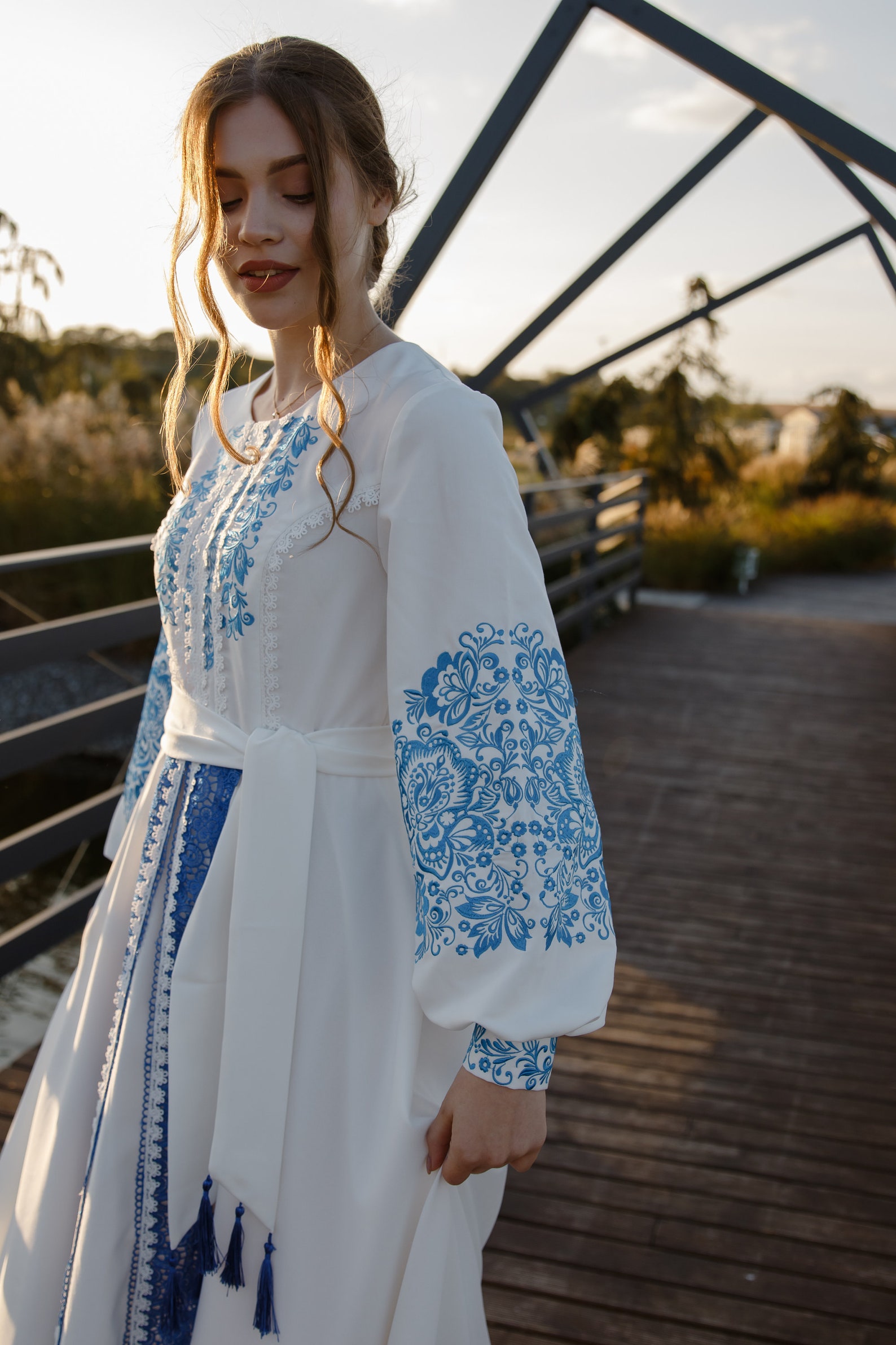 Ukraine Vyshyvanka Wedding Dress "firebloss" With Upper Embroidered ...