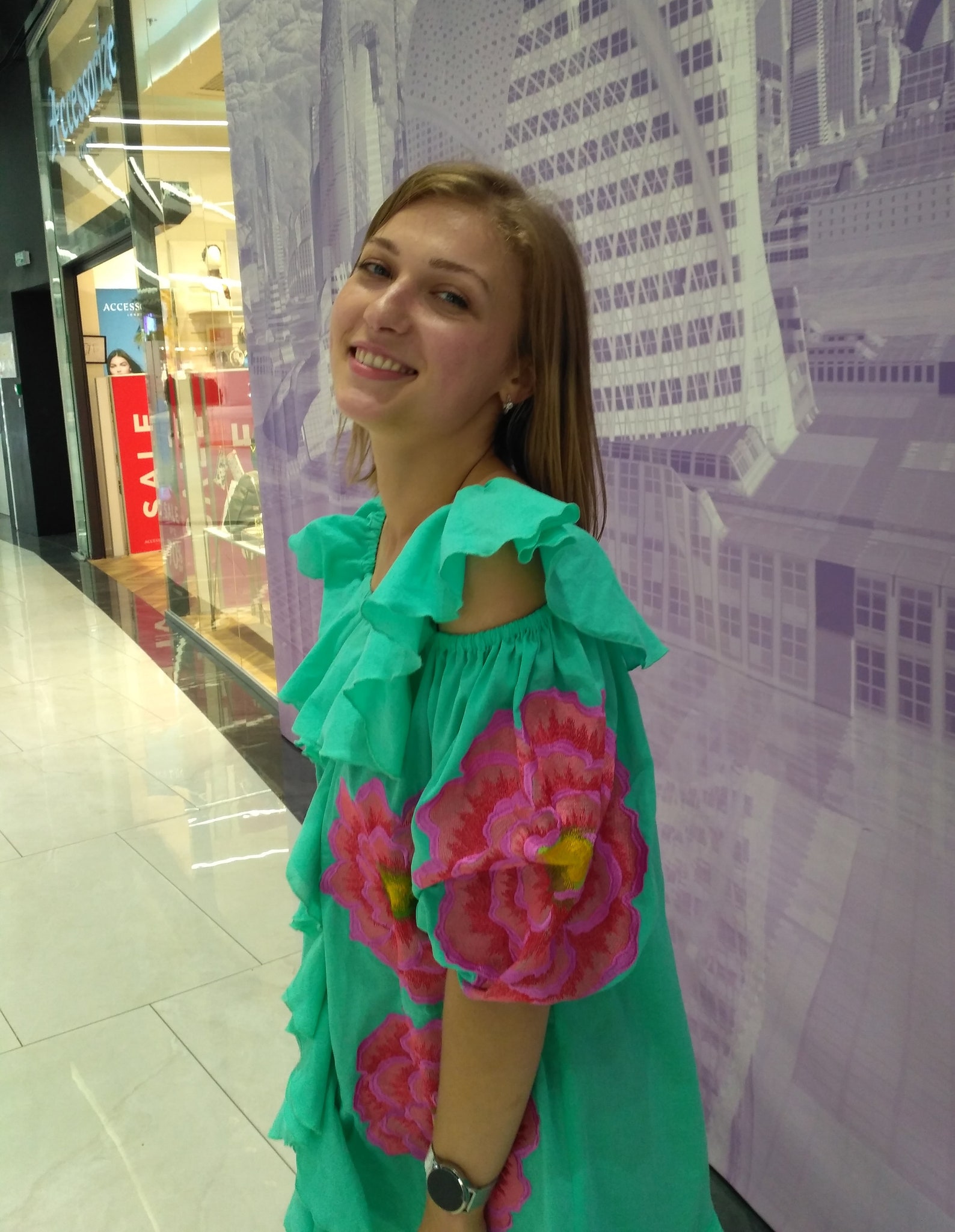 Batiste Embroidered Dress wild Flower Mini Mint - Etsy